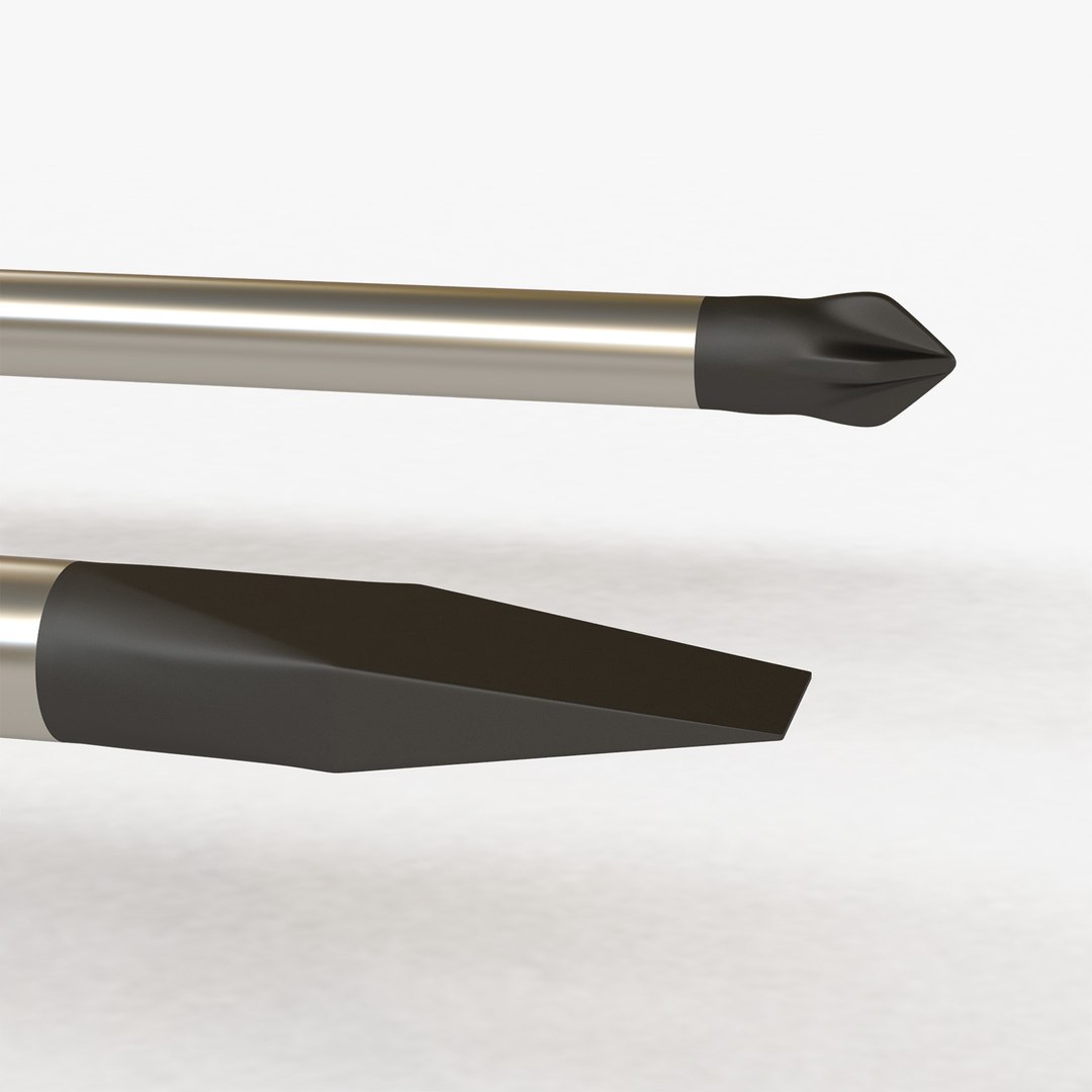 Screwdrivers Flathead Phillips 3d Obj