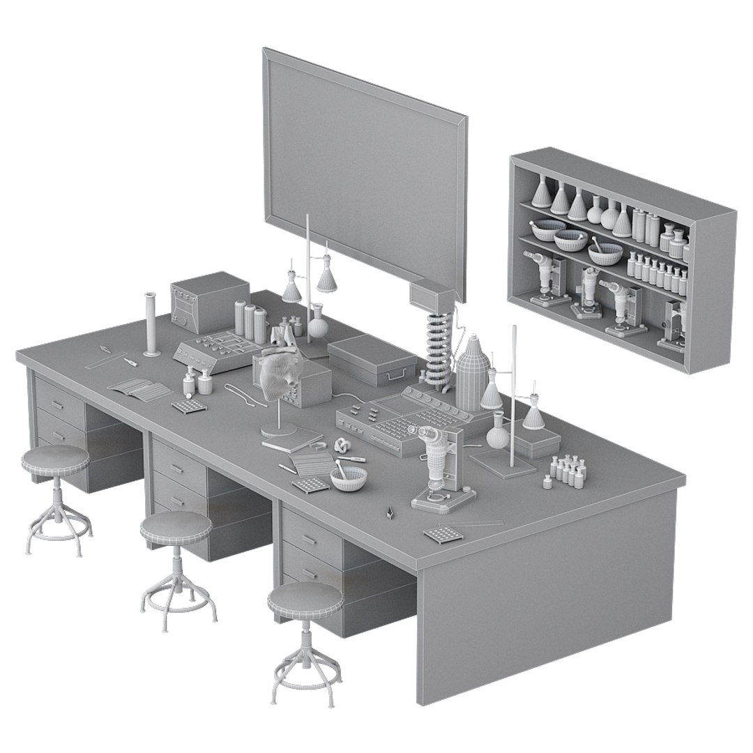 Laboratory Medical Set Microscope Model - TurboSquid 1528883