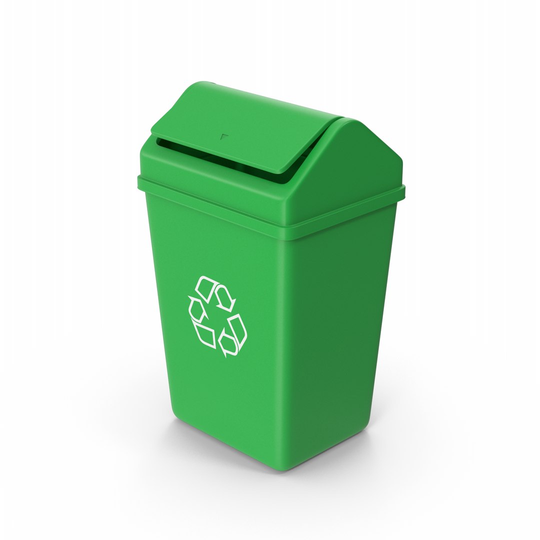 3D Green Trash Can - TurboSquid 2170967