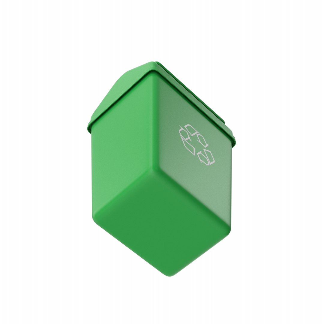 3D Green Trash Can - TurboSquid 2170967