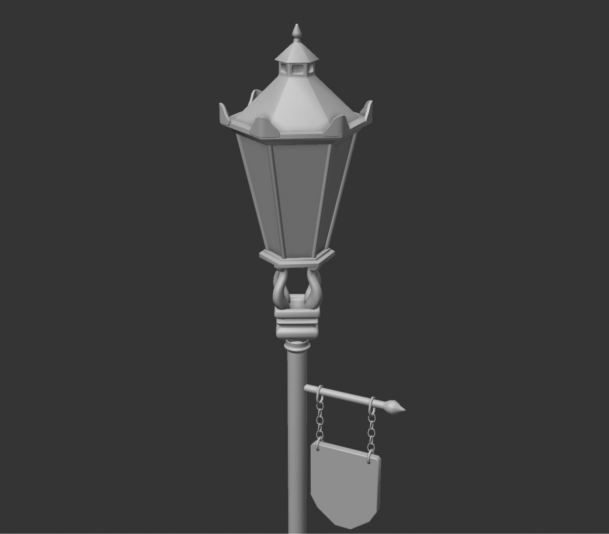Street lamp with sign 3D model - TurboSquid 1862818
