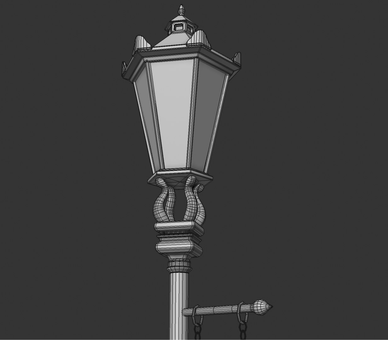 Street Lamp With Sign 3D Model - TurboSquid 1862818