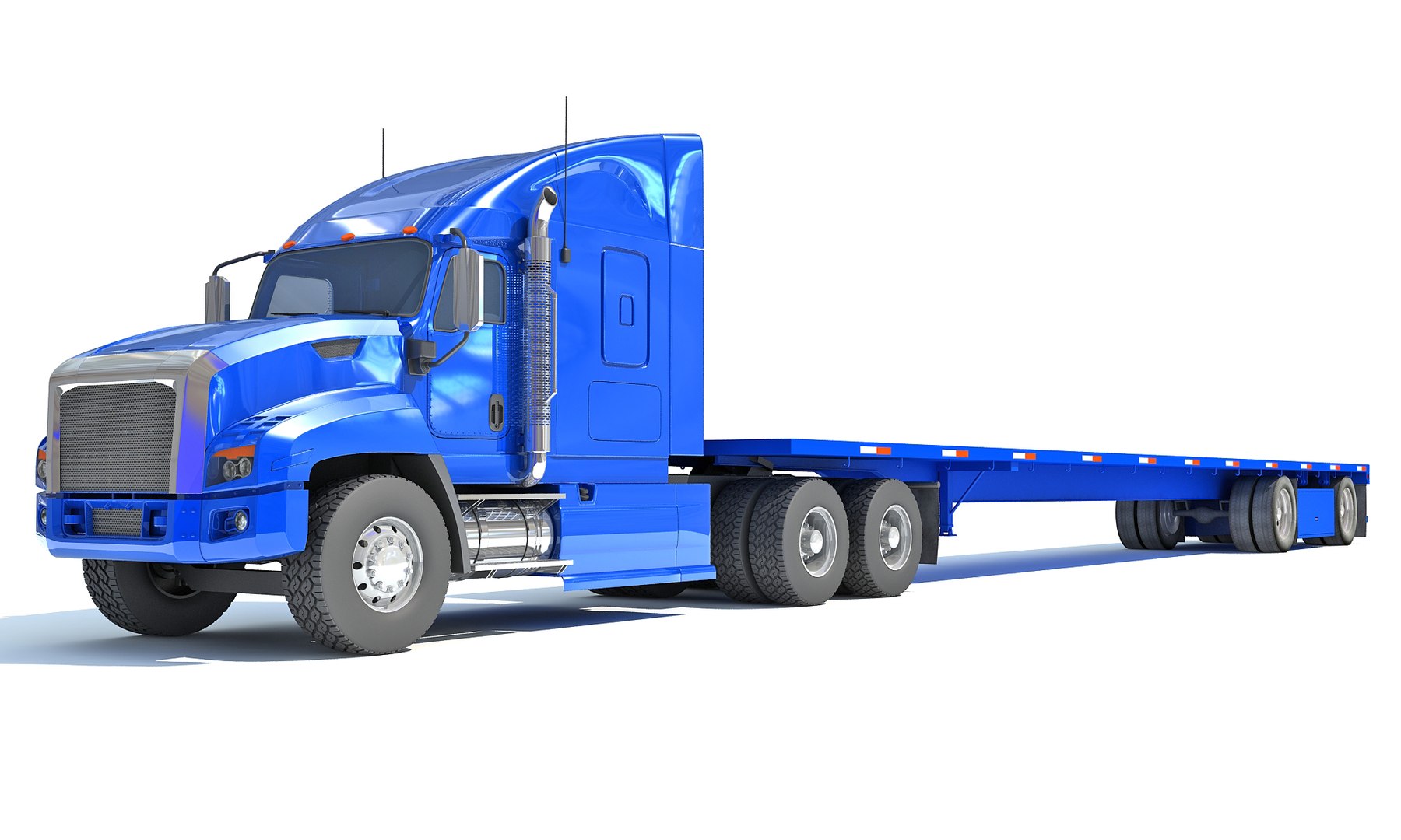 Truck Flatbed Trailer 3D Model - TurboSquid 1393187