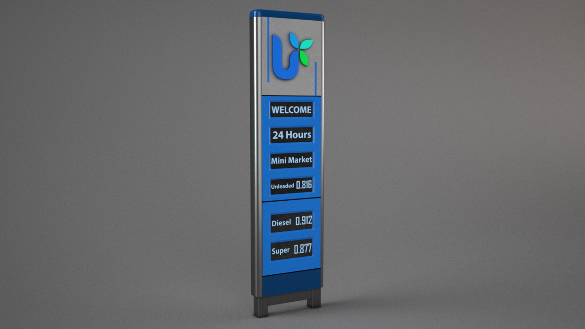 Gas Station Totem 3D Model - TurboSquid 1355835