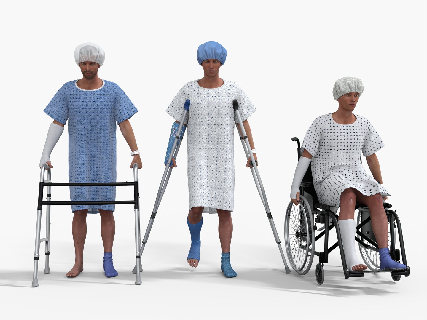 3D Patient Pack Rigged Low-poly 3d Model - TurboSquid 2513230