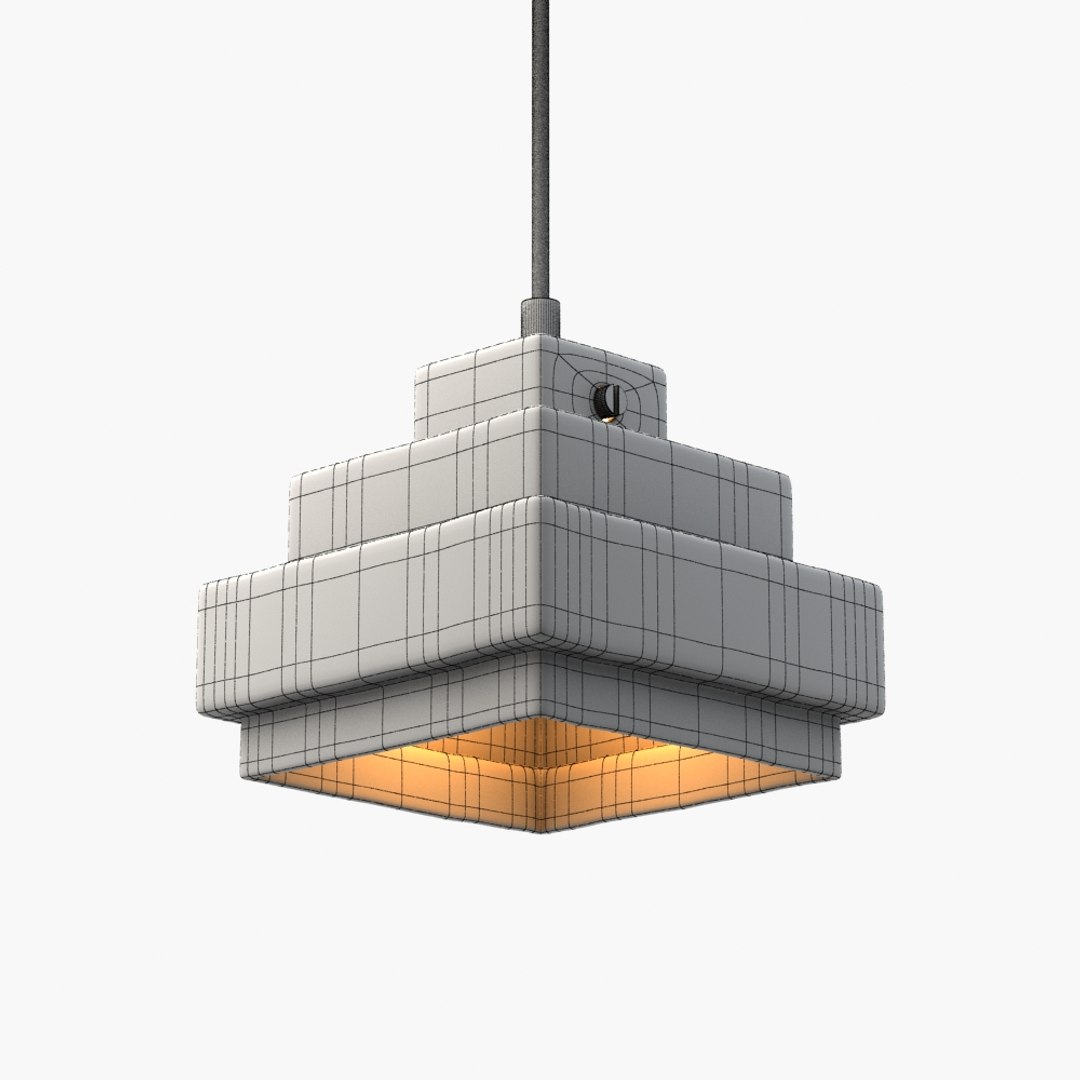 Lustre Square Light 1 3d Model