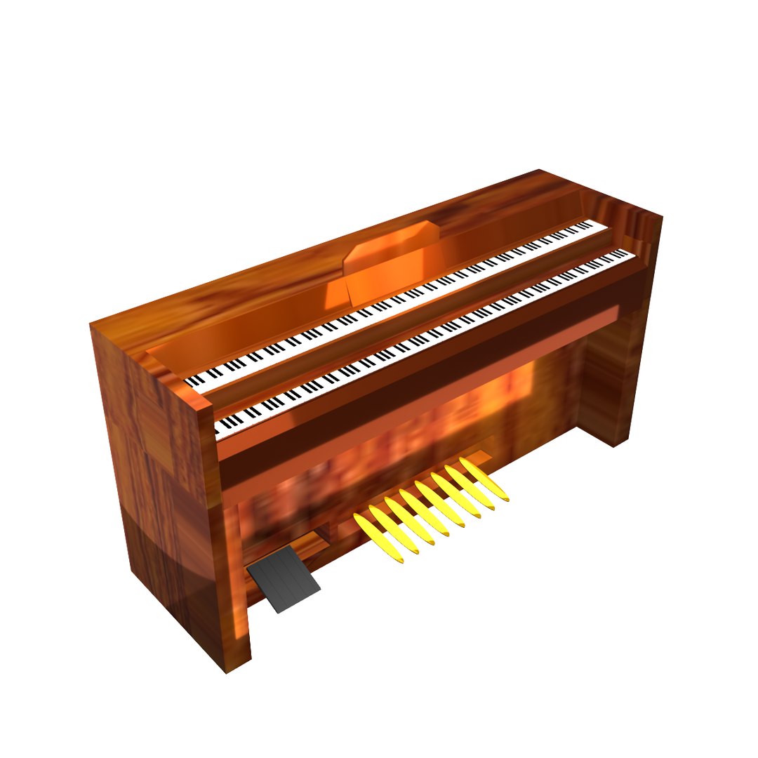 3D Classic Pipe Organ Instrumental With Glossy Wooden Material ...
