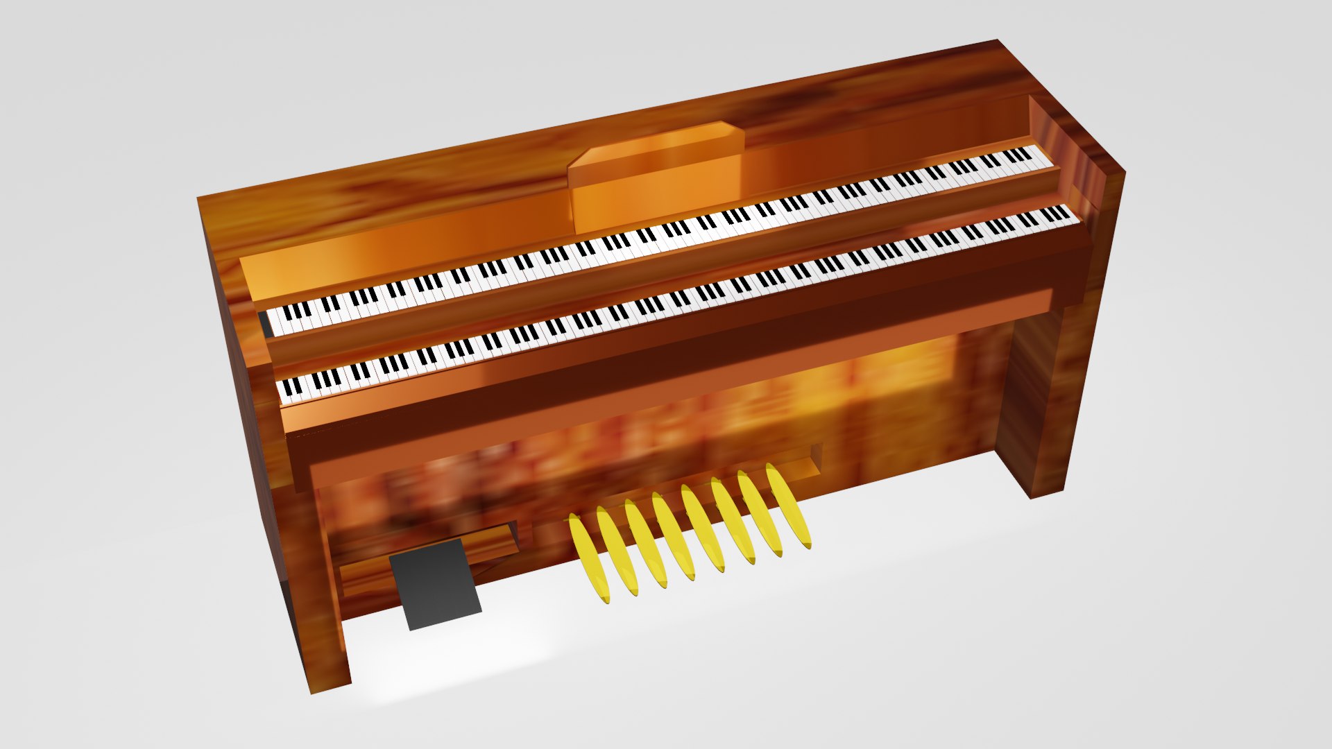 3D Classic Pipe Organ Instrumental With Glossy Wooden Material ...