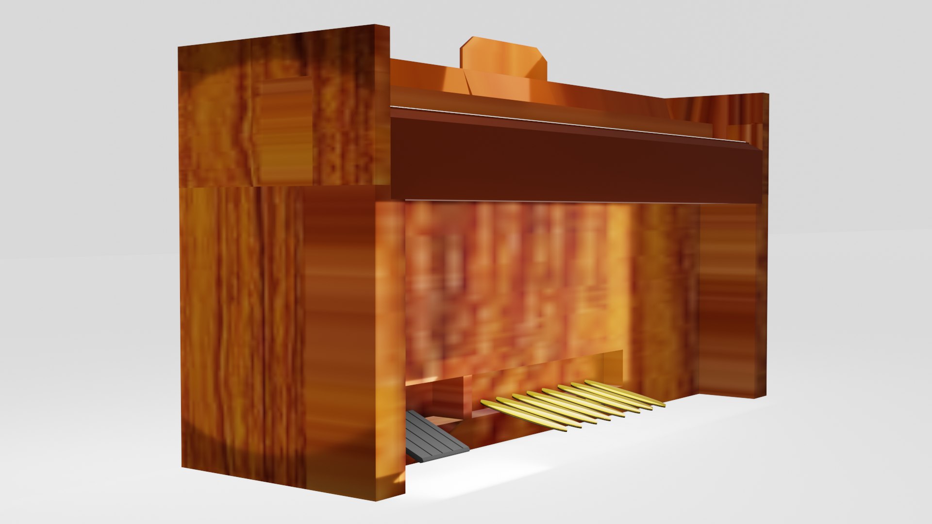 3D Classic Pipe Organ Instrumental With Glossy Wooden Material ...
