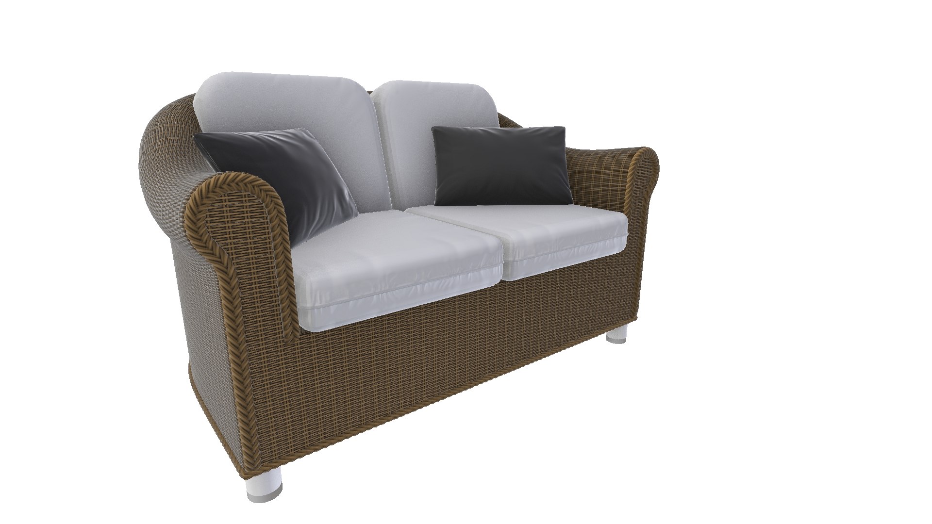 wicker fur pack sofa armchair 3d fbx