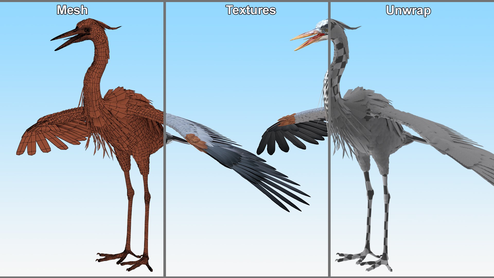 Realistic Great Blue Heron 3D Model - TurboSquid 2385129