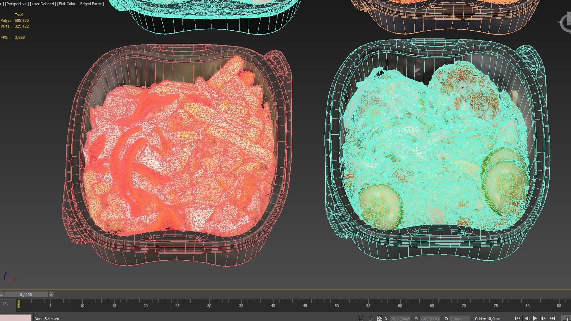 3D Lunch Box Poke Bowl 9 Items Collection Food Dinner Model ...