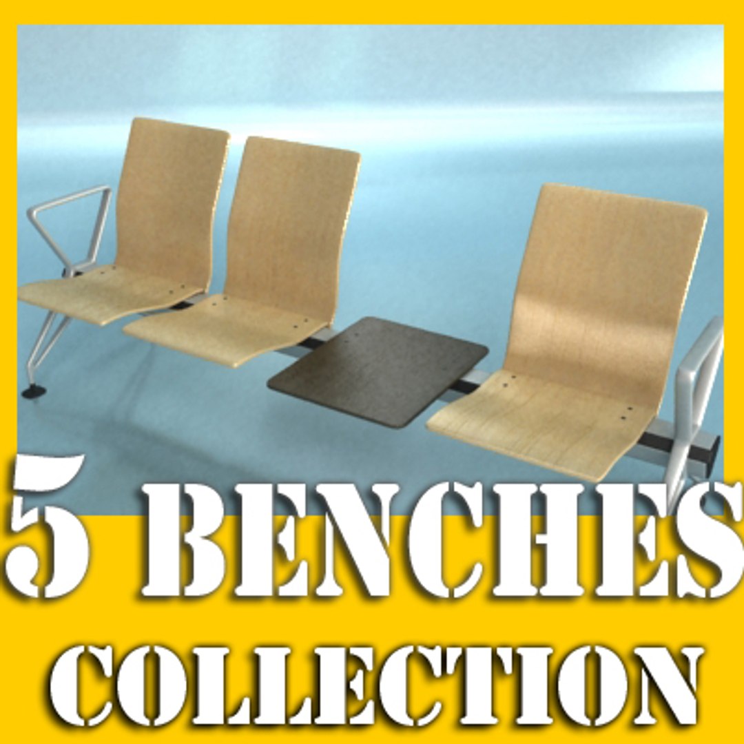 3d model 5 benches