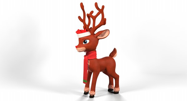 Cartoon reindeer christmas animation rig 3D model - TurboSquid 1358667