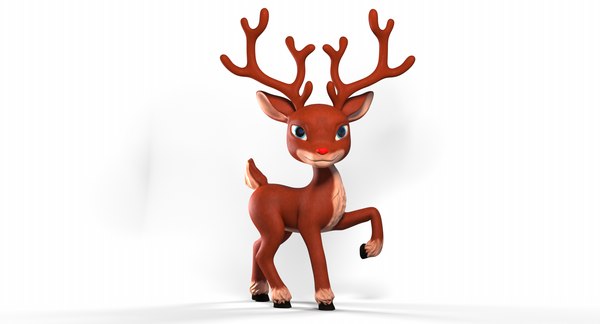 Cartoon reindeer christmas animation rig 3D model - TurboSquid 1358667