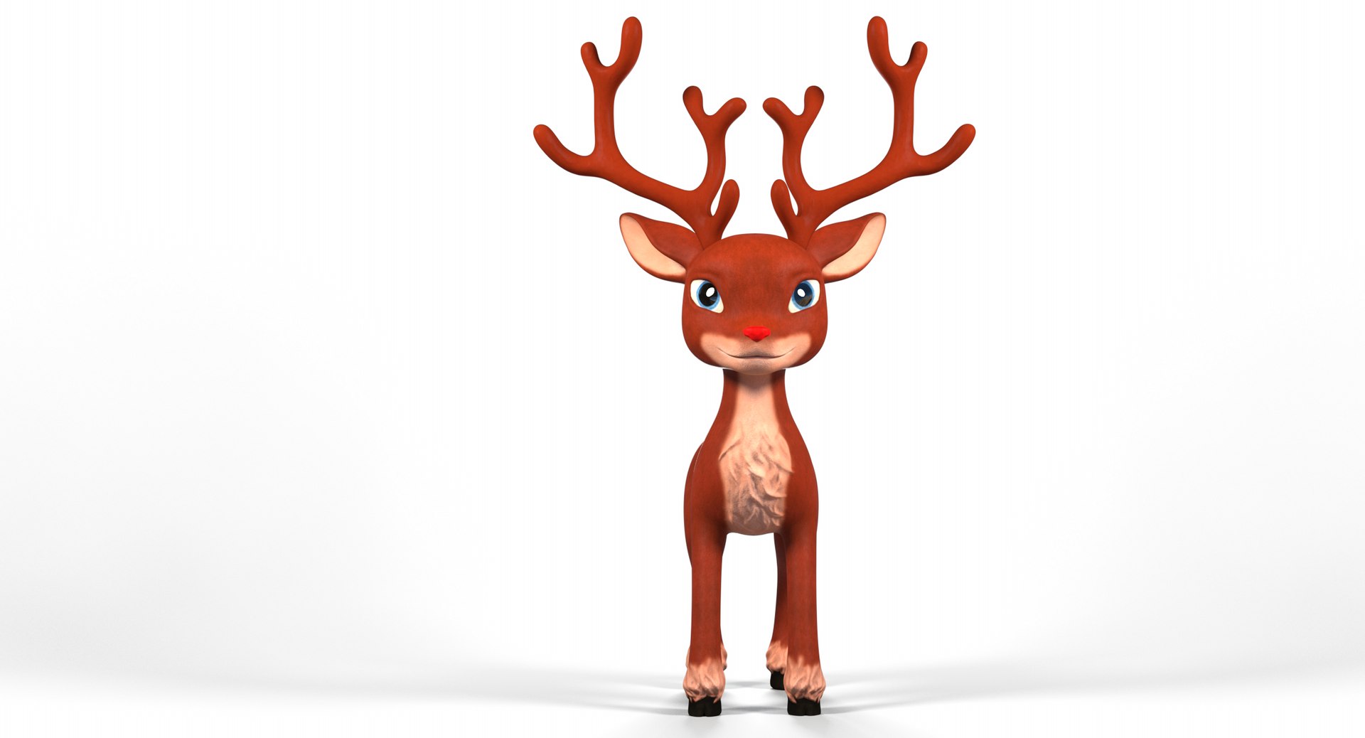 Cartoon Reindeer Christmas Animation Rig 3D Model - TurboSquid 1358667