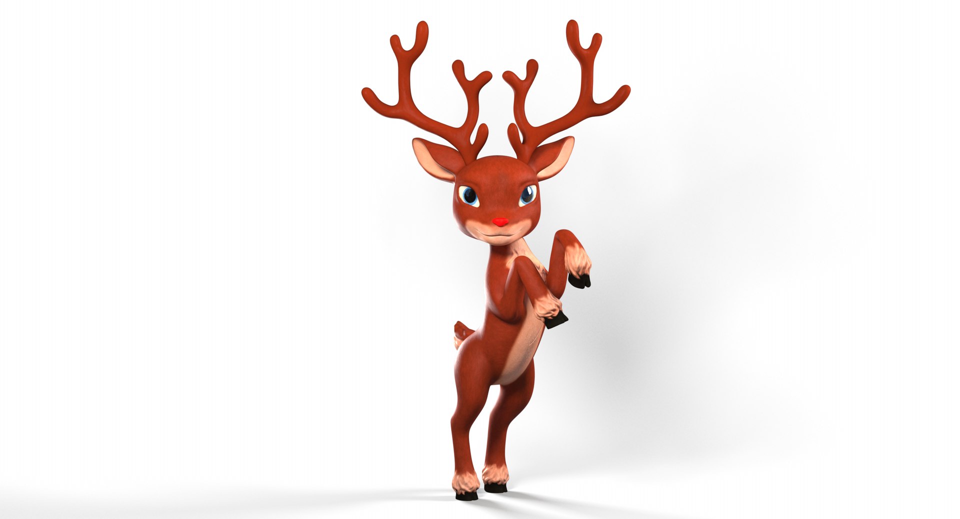 Cartoon Reindeer Christmas Animation Rig 3D Model - TurboSquid 1358667