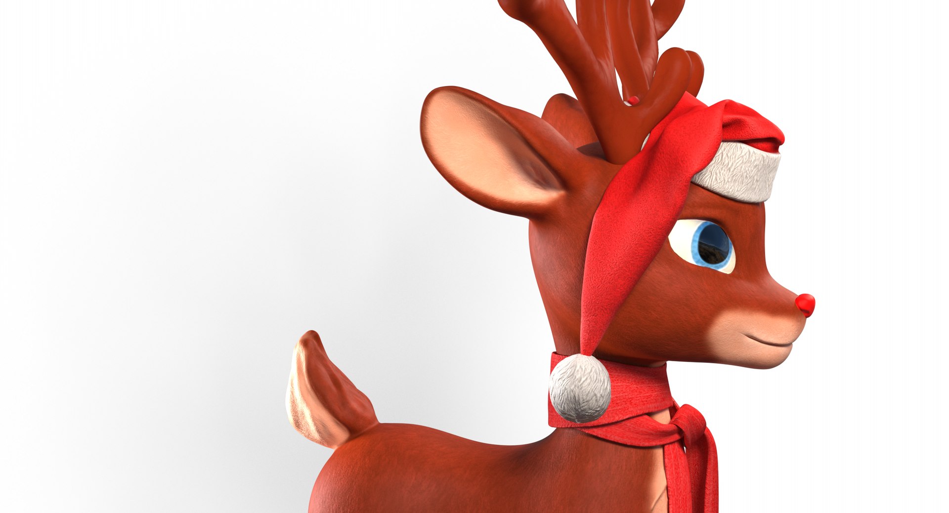 Cartoon Reindeer Christmas Animation Rig 3D Model - TurboSquid 1358667