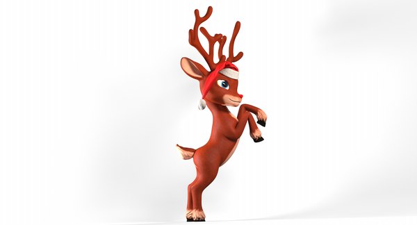 Cartoon reindeer christmas animation rig 3D model - TurboSquid 1358667