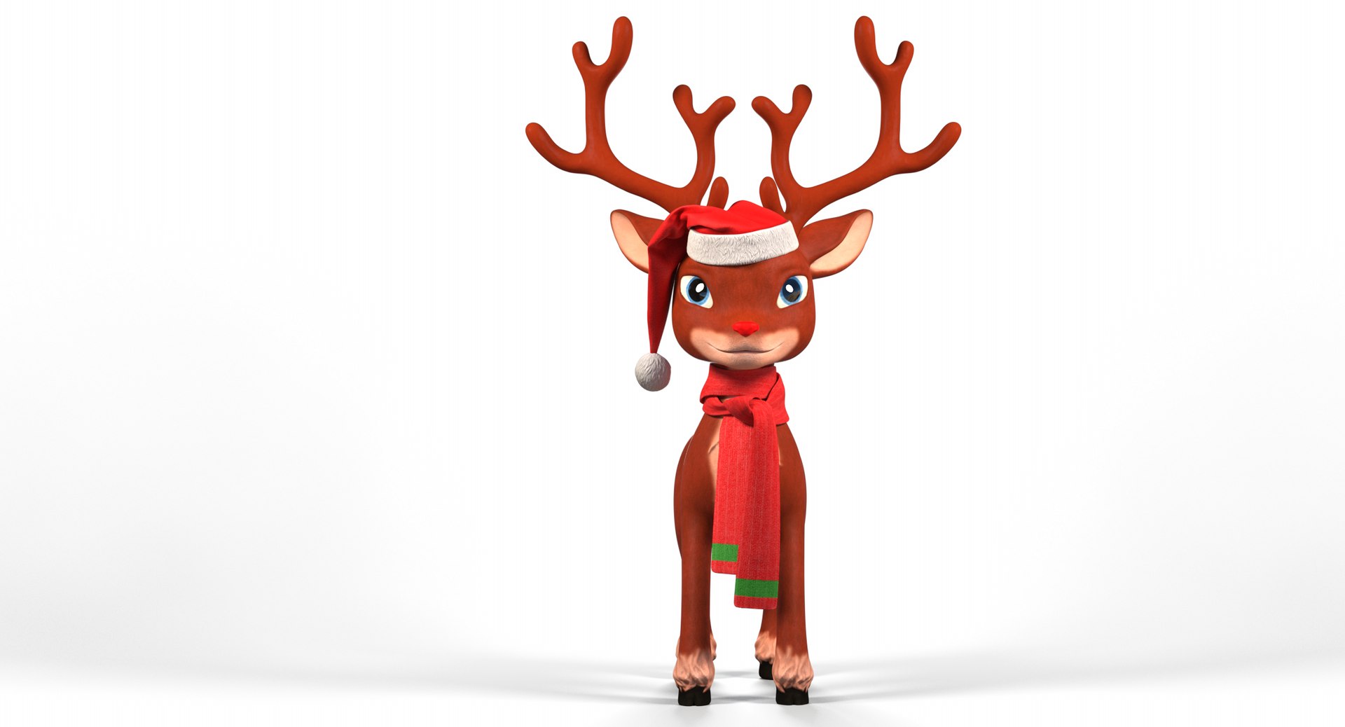 Cartoon Reindeer Christmas Animation Rig 3D Model - TurboSquid 1358667