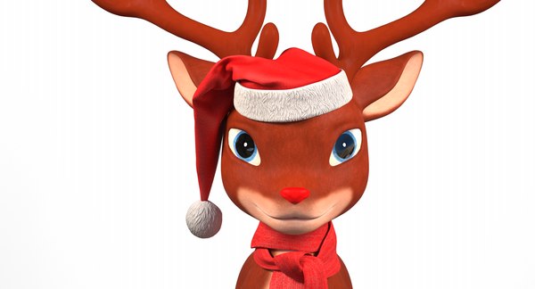 Cartoon reindeer christmas animation rig 3D model - TurboSquid 1358667