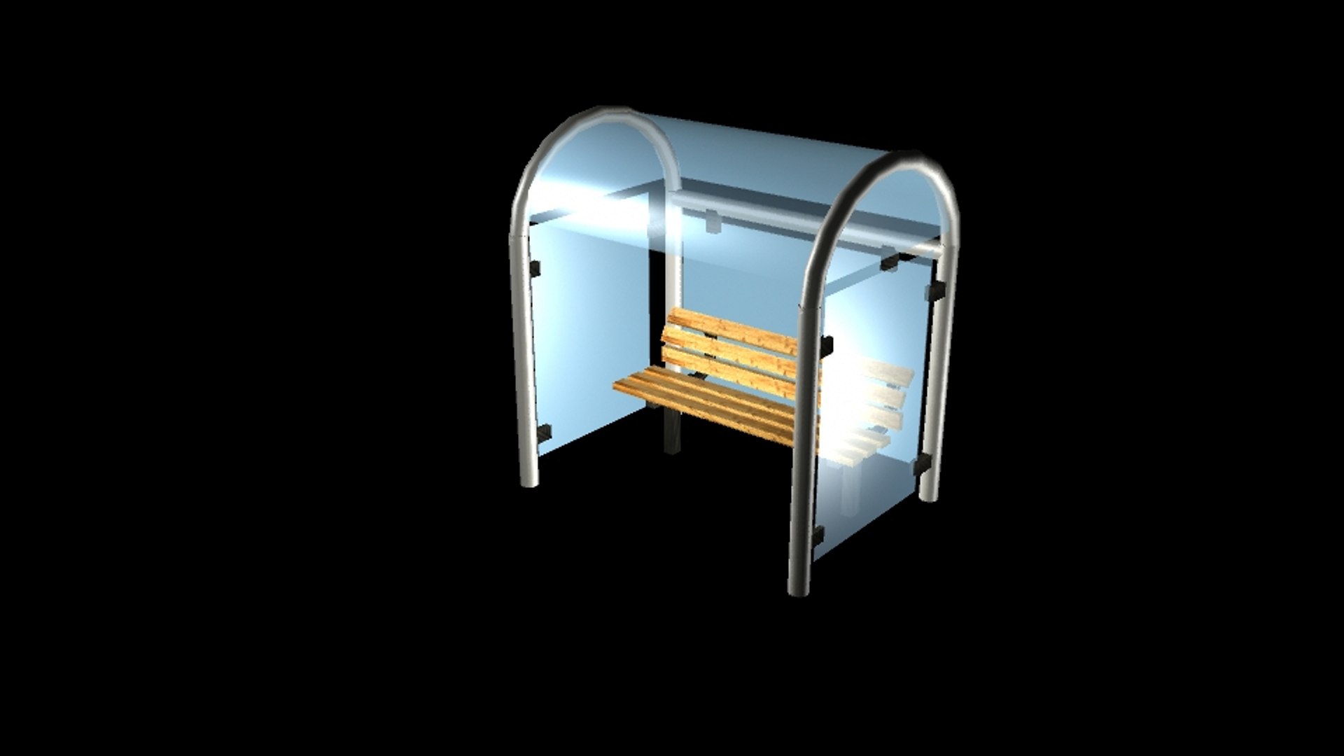 glass bus stand 3d fbx