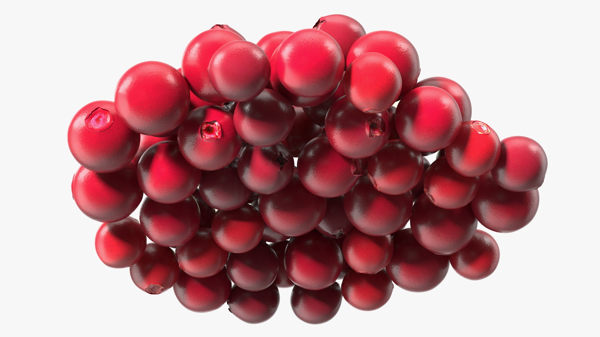 3D Bunch Of Cranberries With Leaves - TurboSquid 2185726