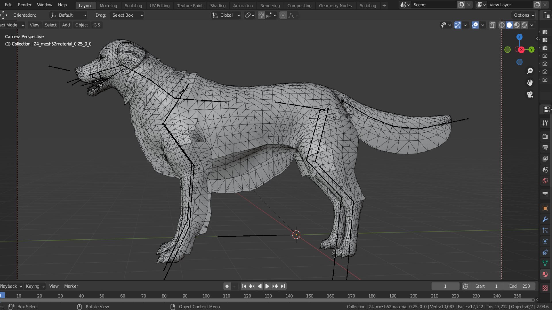 Realistic Dog Golden Retriever With Fur And Rigged 3D Model ...