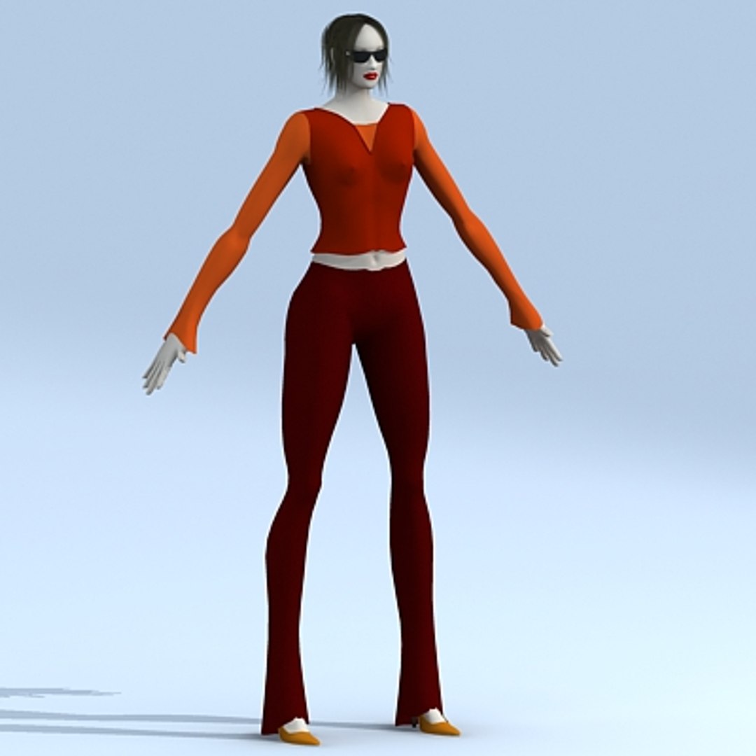 Female Character Rigged Biped Max