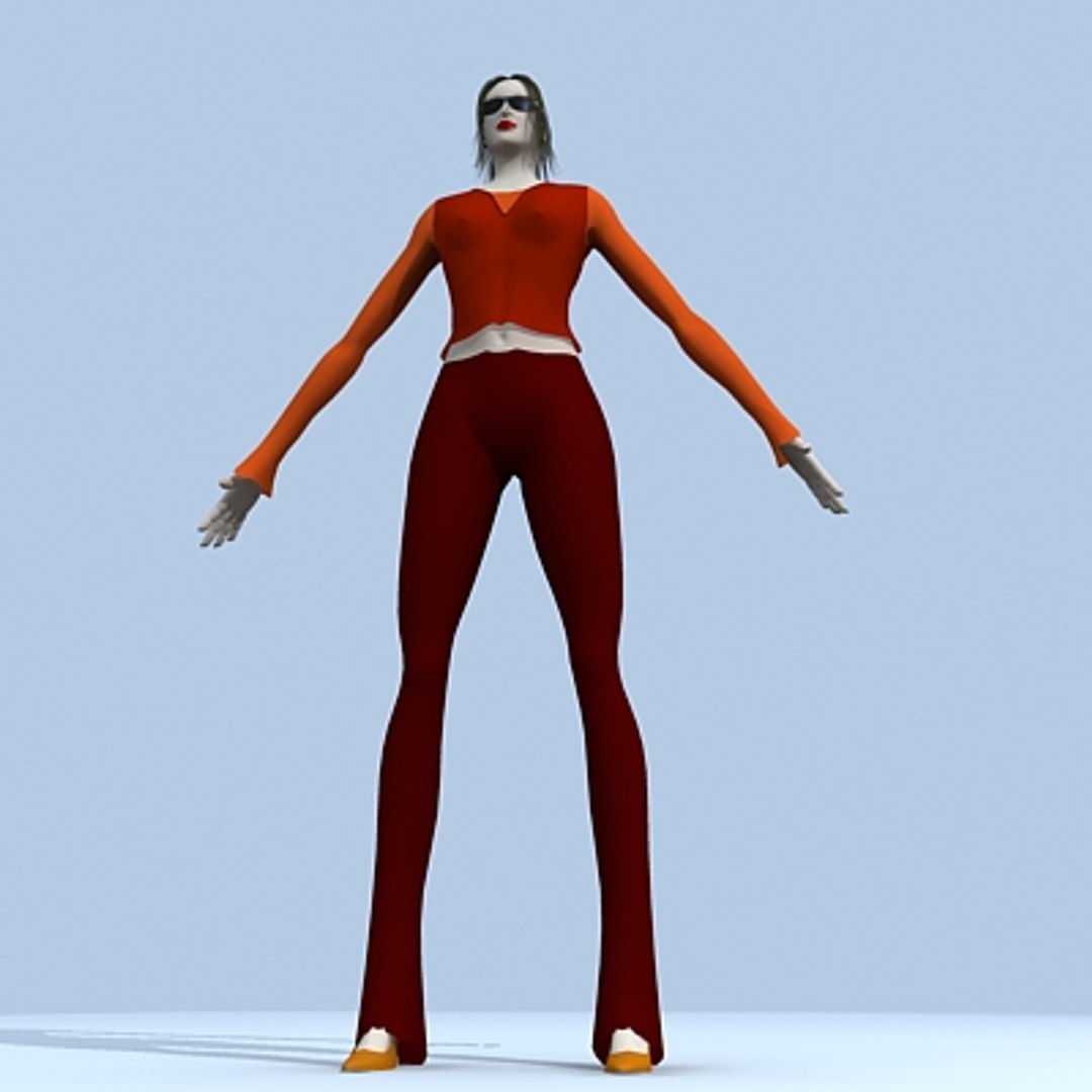 Female Character Rigged Biped Max