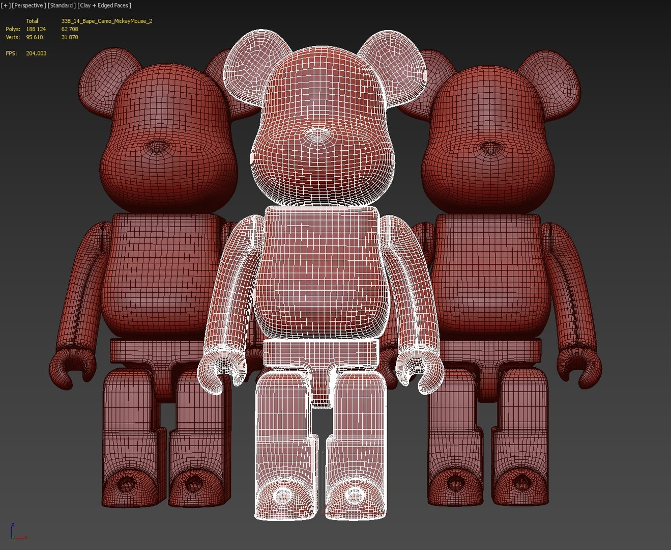 Bearbrick Bape ABC Camo Mickey Mouse 3D - TurboSquid 1845669