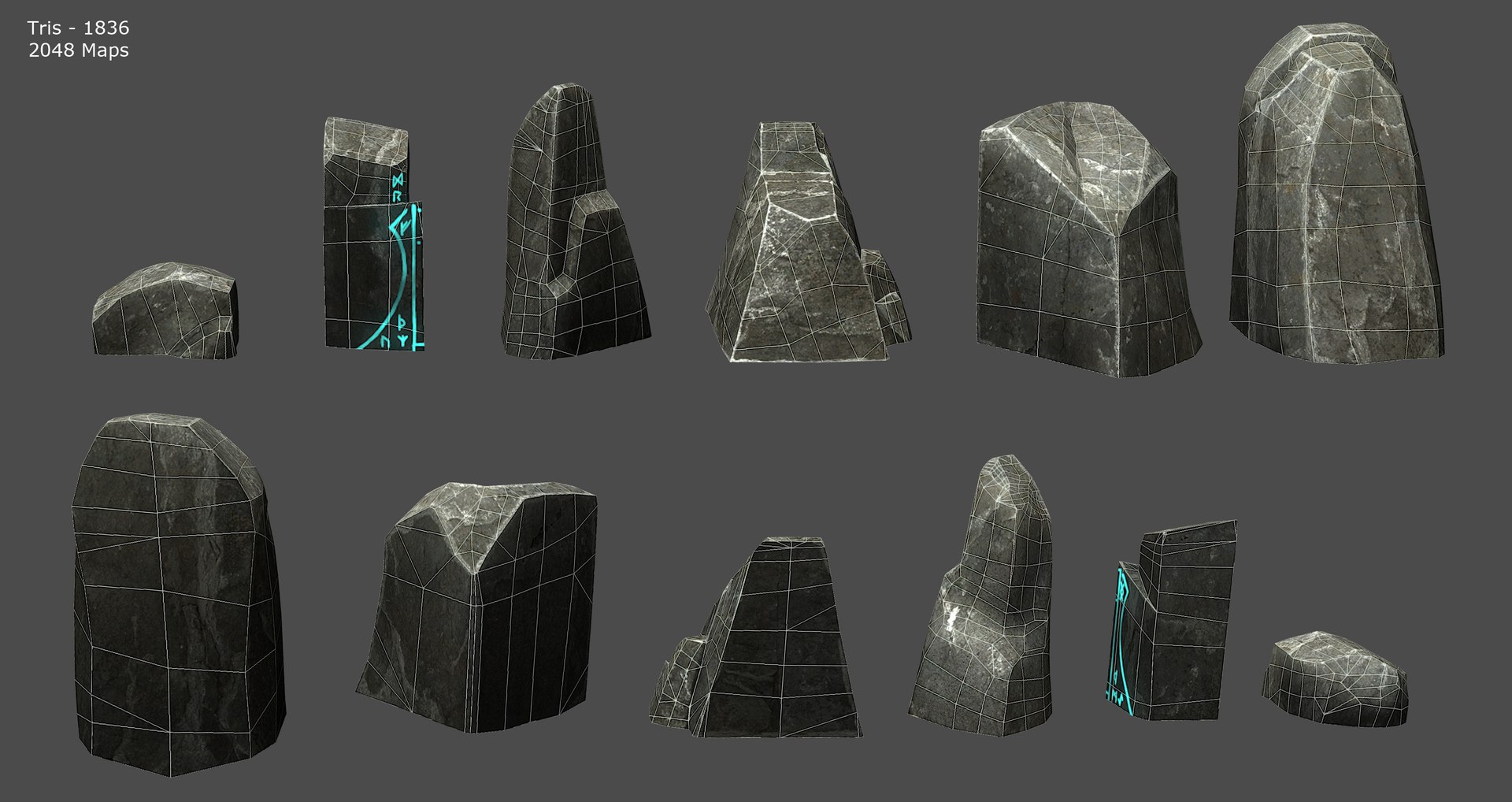 3d Set Stone Model
