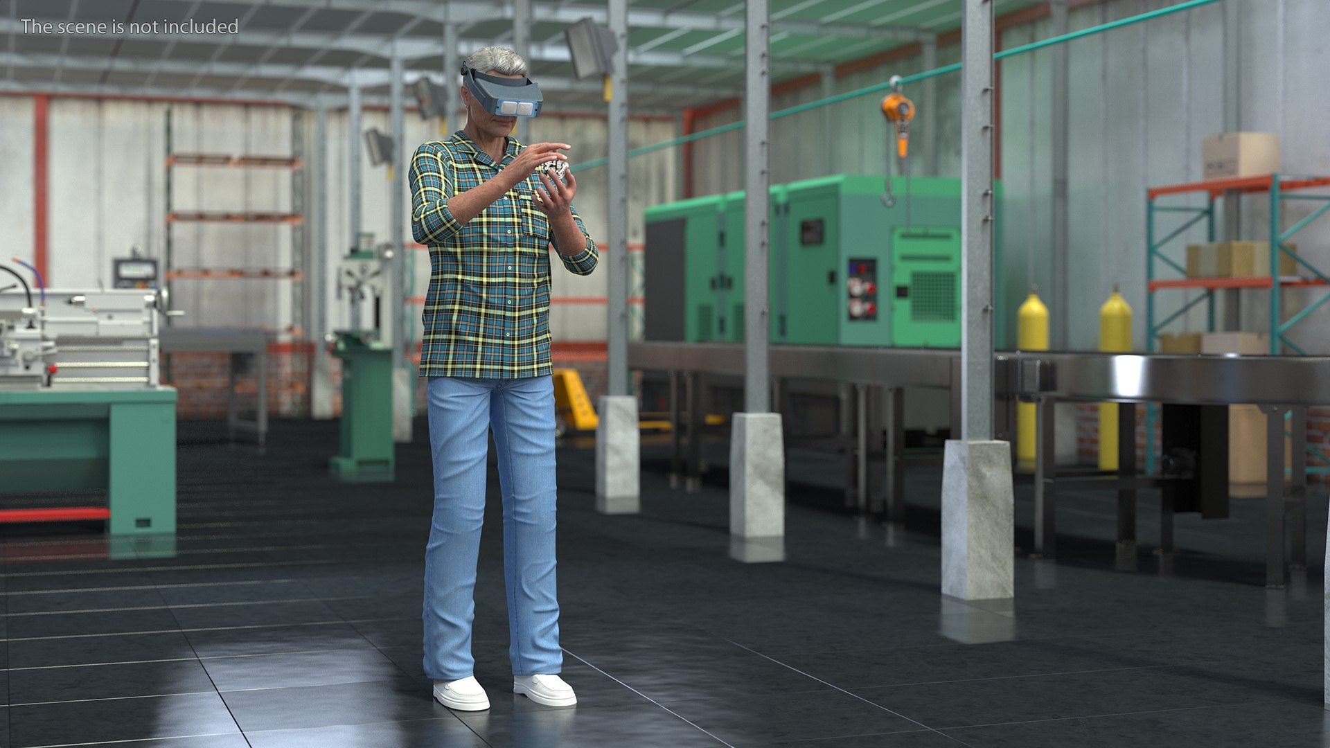 3D Man Repairing Mechanism With Optivisor Glass Binocular Rigged ...