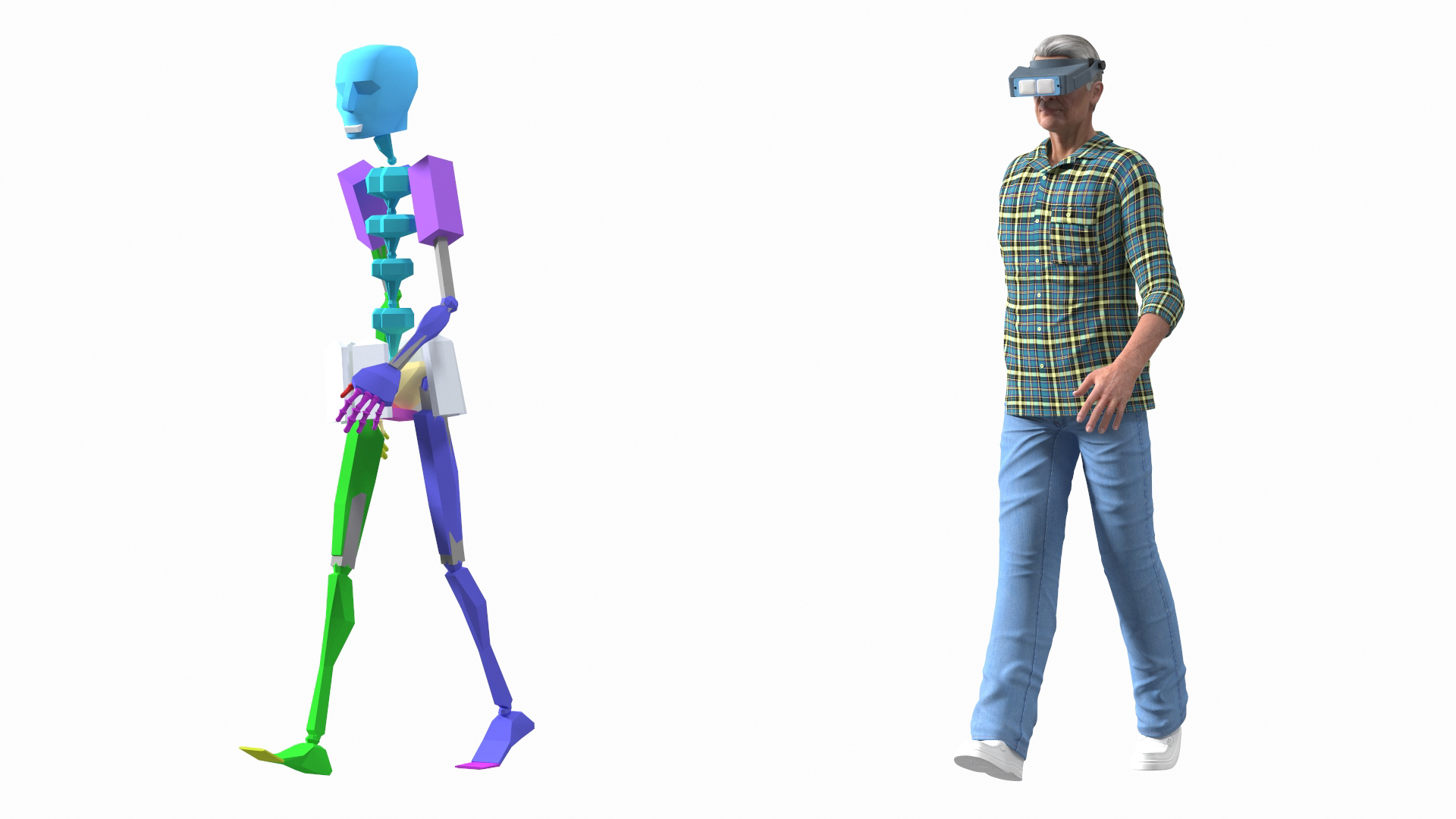 3D Man Repairing Mechanism With Optivisor Glass Binocular Rigged ...