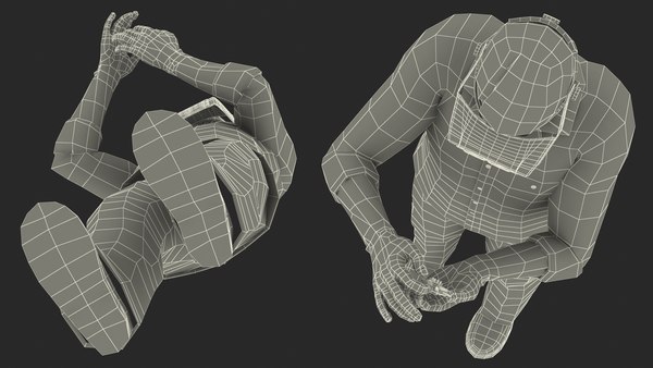 modelo 3d Man Repairing Mechanism with Optivisor Glass Binocular Rigged ...