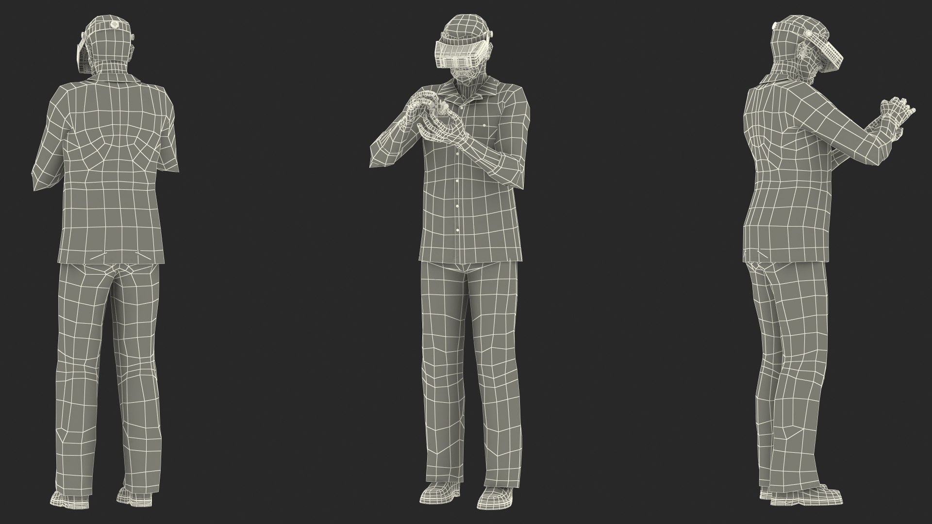 3D Man Repairing Mechanism with Optivisor Glass Binocular Rigged ...