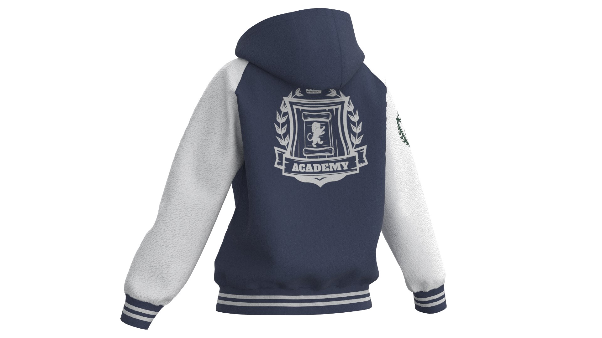 Female Raglan Varsity Jacket 3D - TurboSquid 2200680