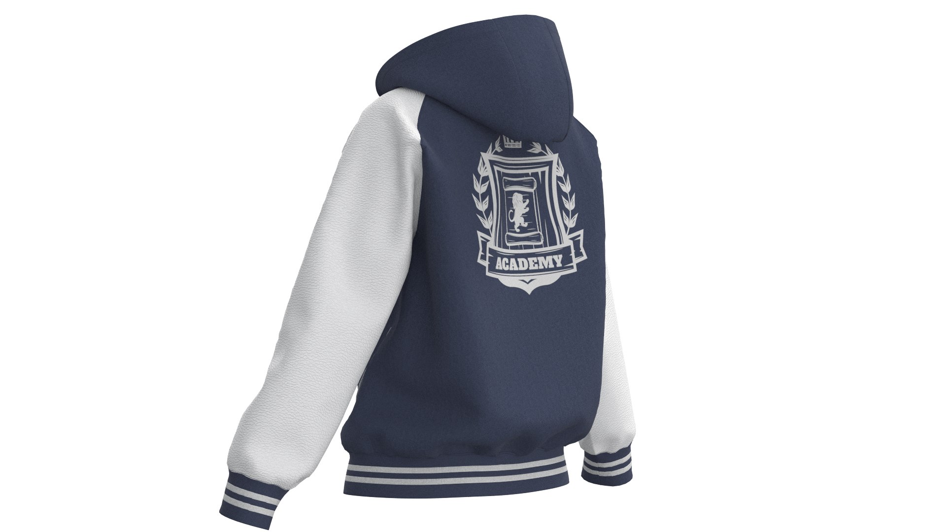 Female Raglan Varsity Jacket 3D - TurboSquid 2200680