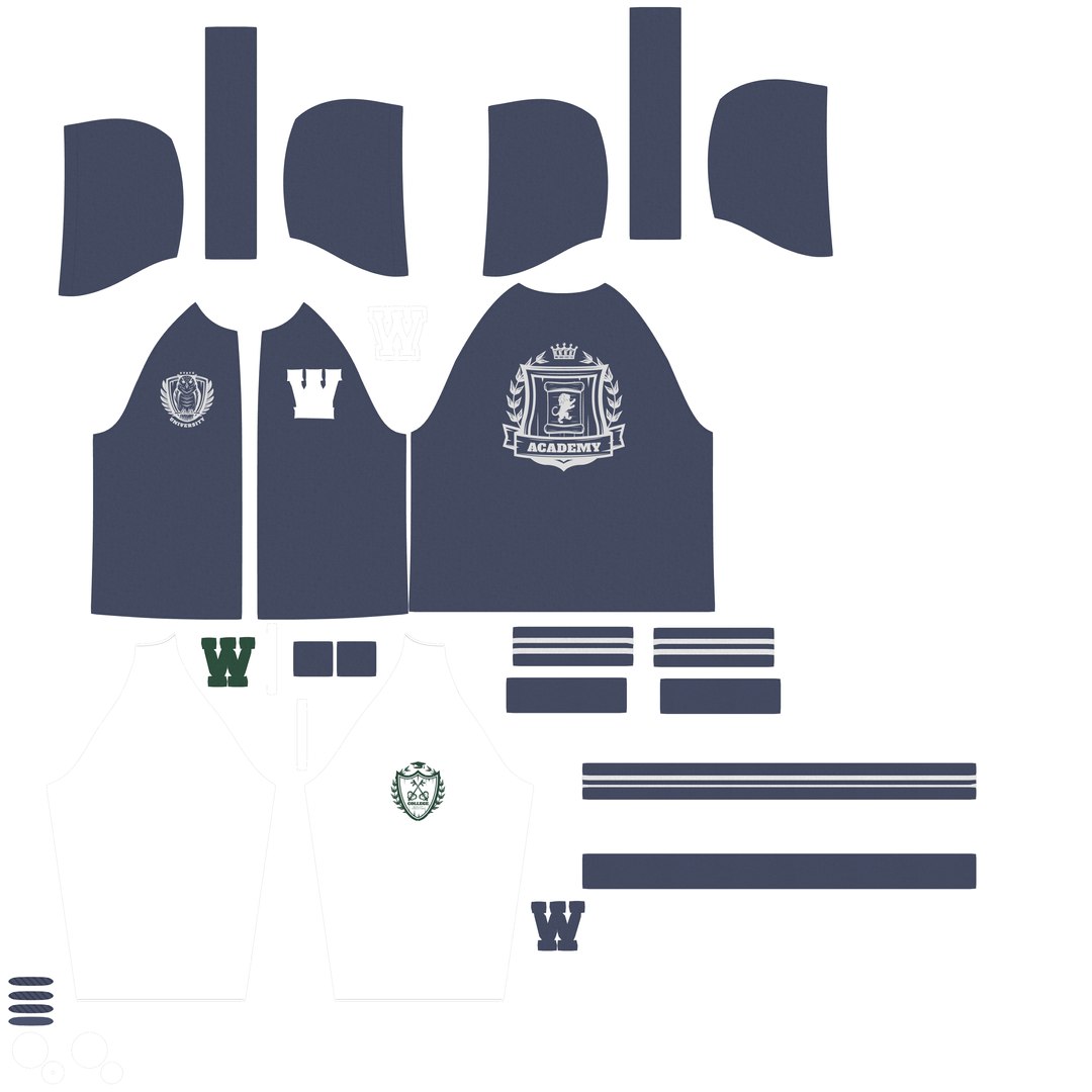Female Raglan Varsity Jacket 3D - TurboSquid 2200680