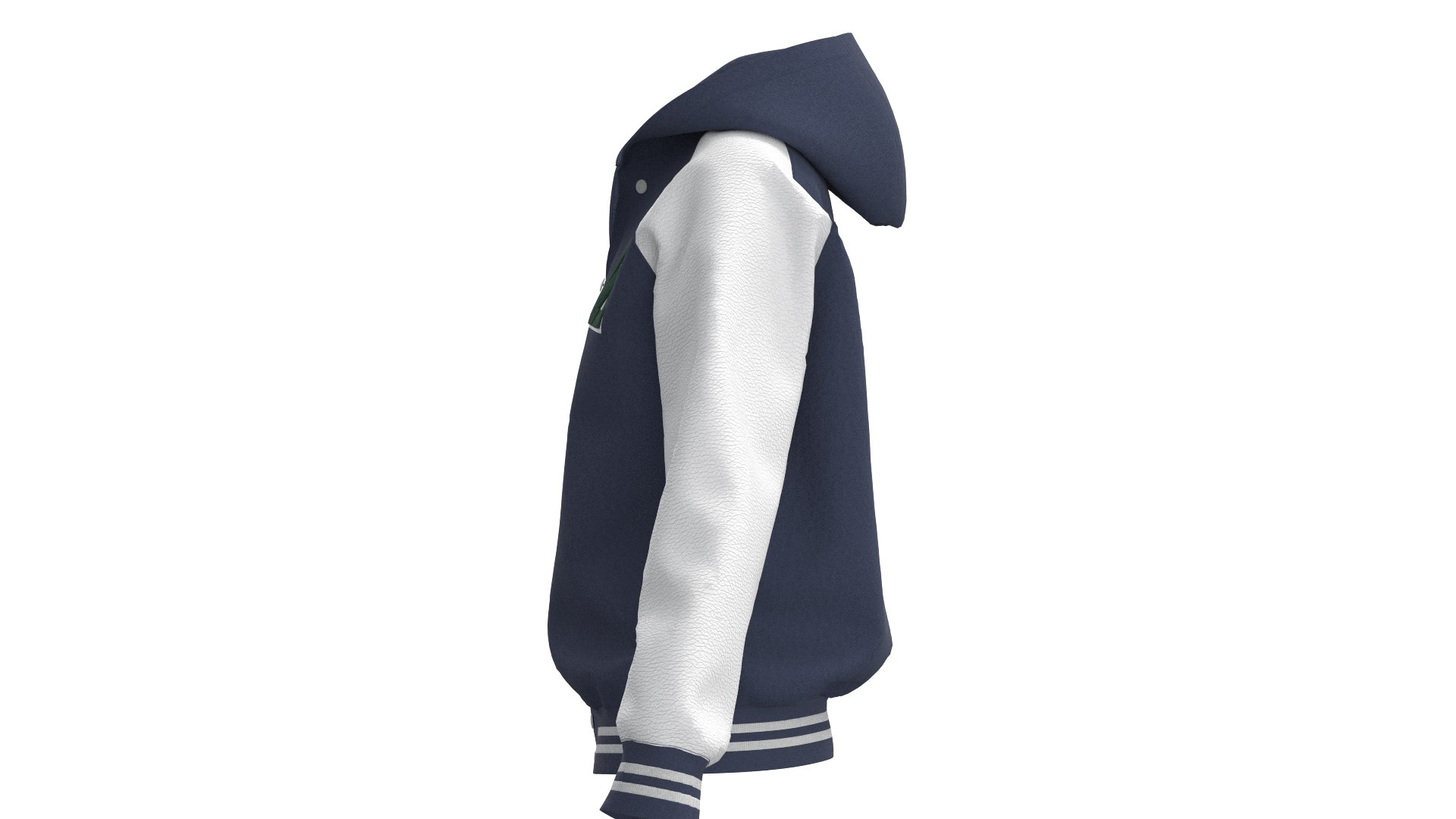 Female Raglan Varsity Jacket 3D - TurboSquid 2200680