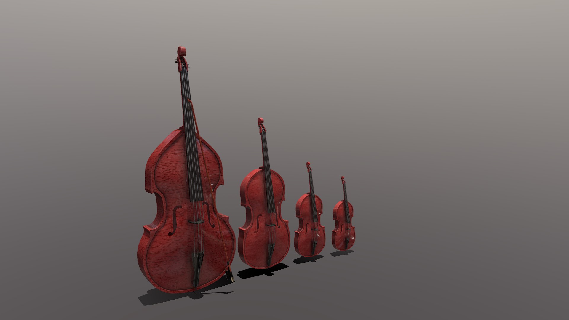 Red String Instrument Set 3D Model - TurboSquid 2378201