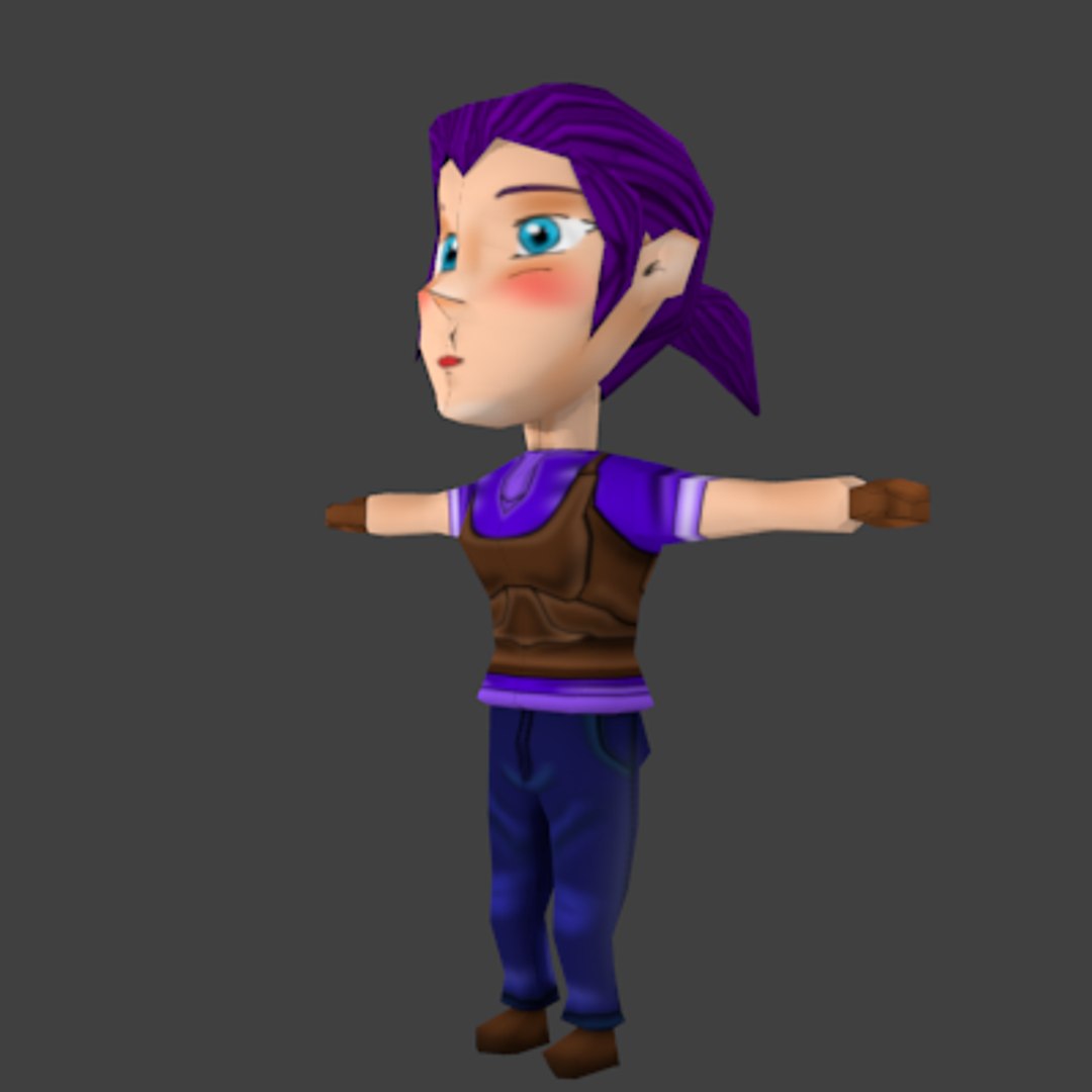 3d Model Chibi Character Girl