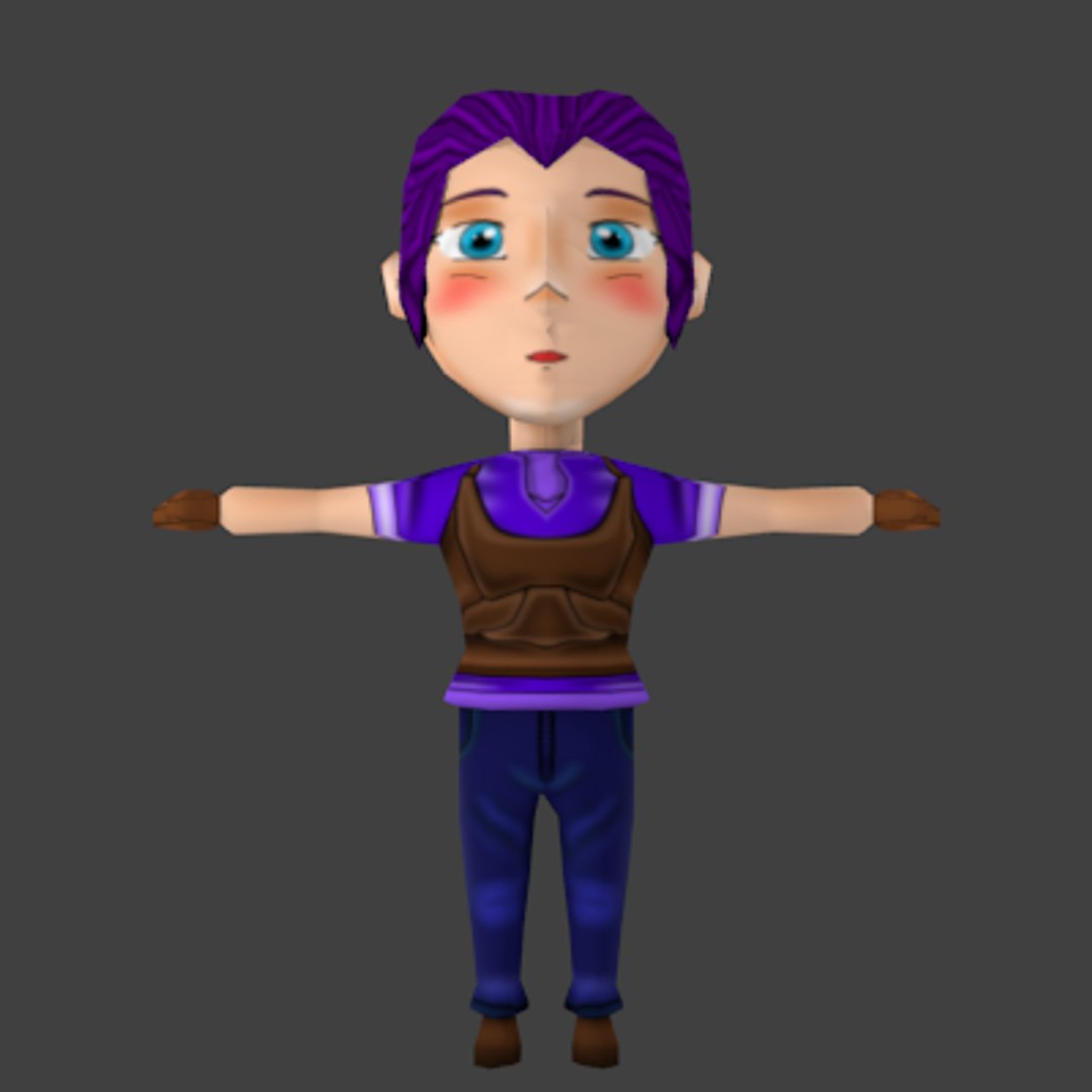 3d Model Chibi Character Girl
