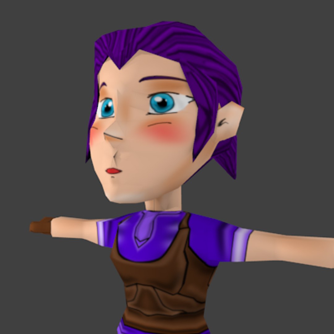 3d Model Chibi Character Girl