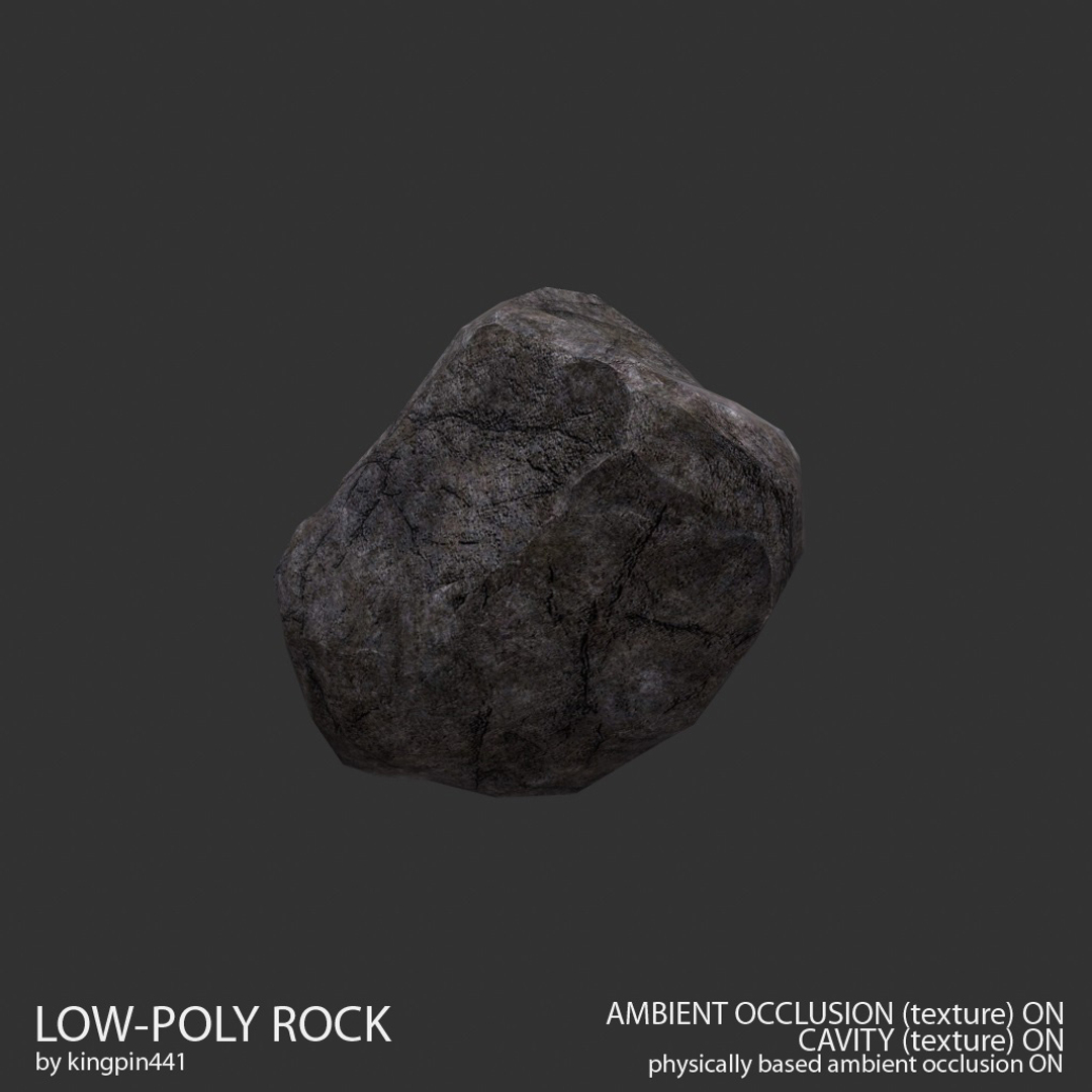 3d model low-poly rock
