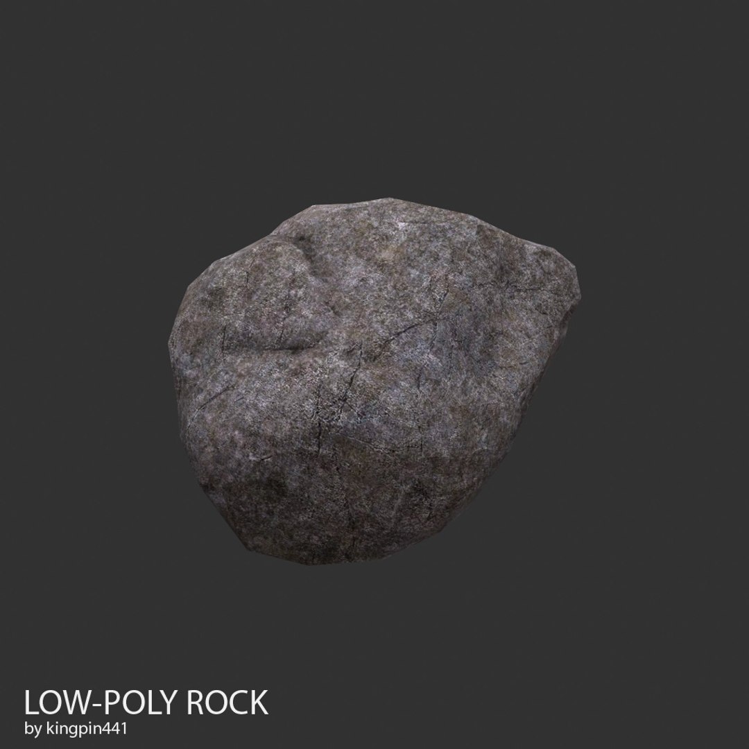 3d model low-poly rock