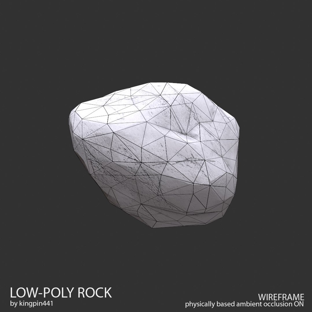3d model low-poly rock