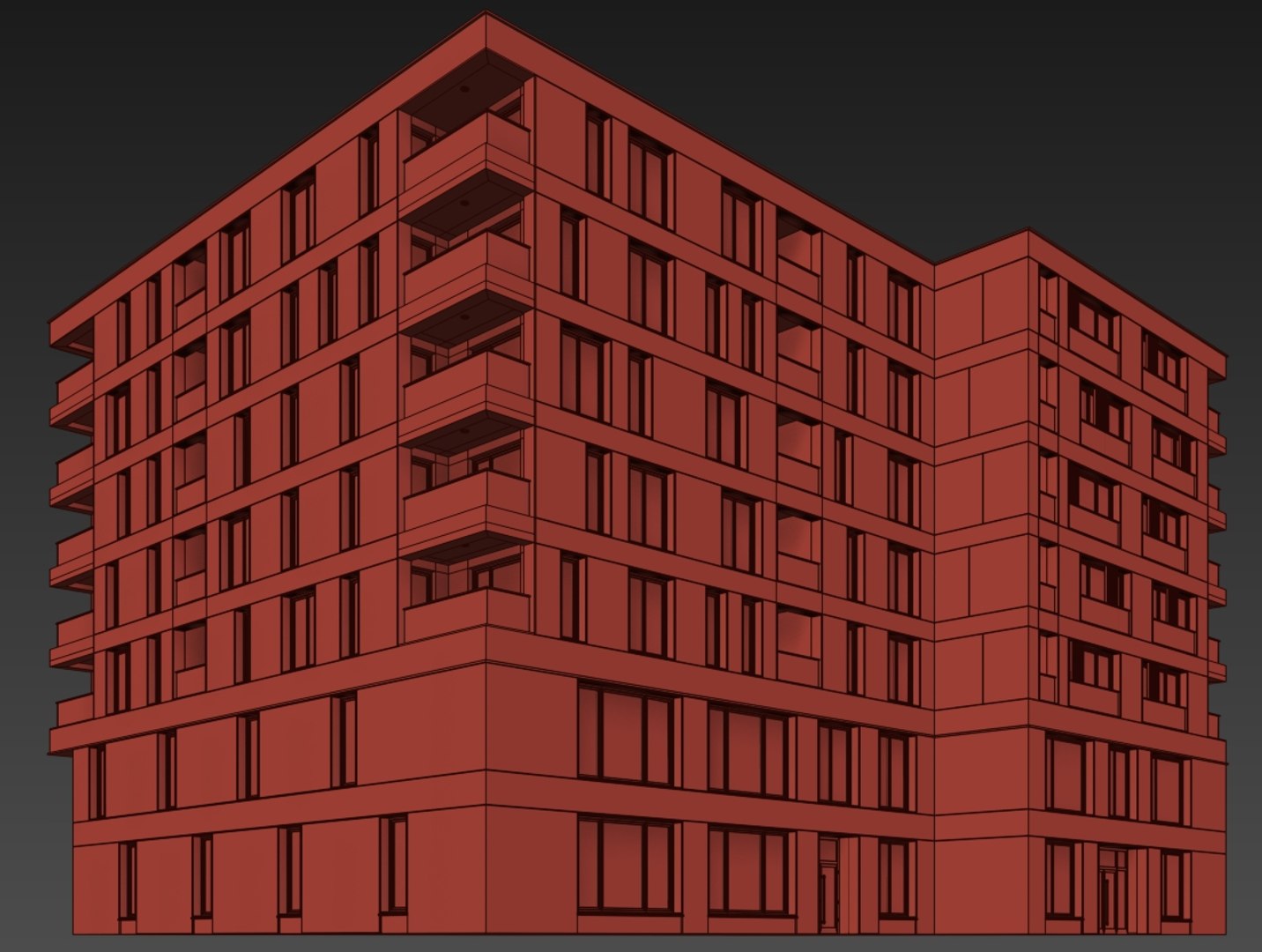 3D modern residential building model - TurboSquid 1444479
