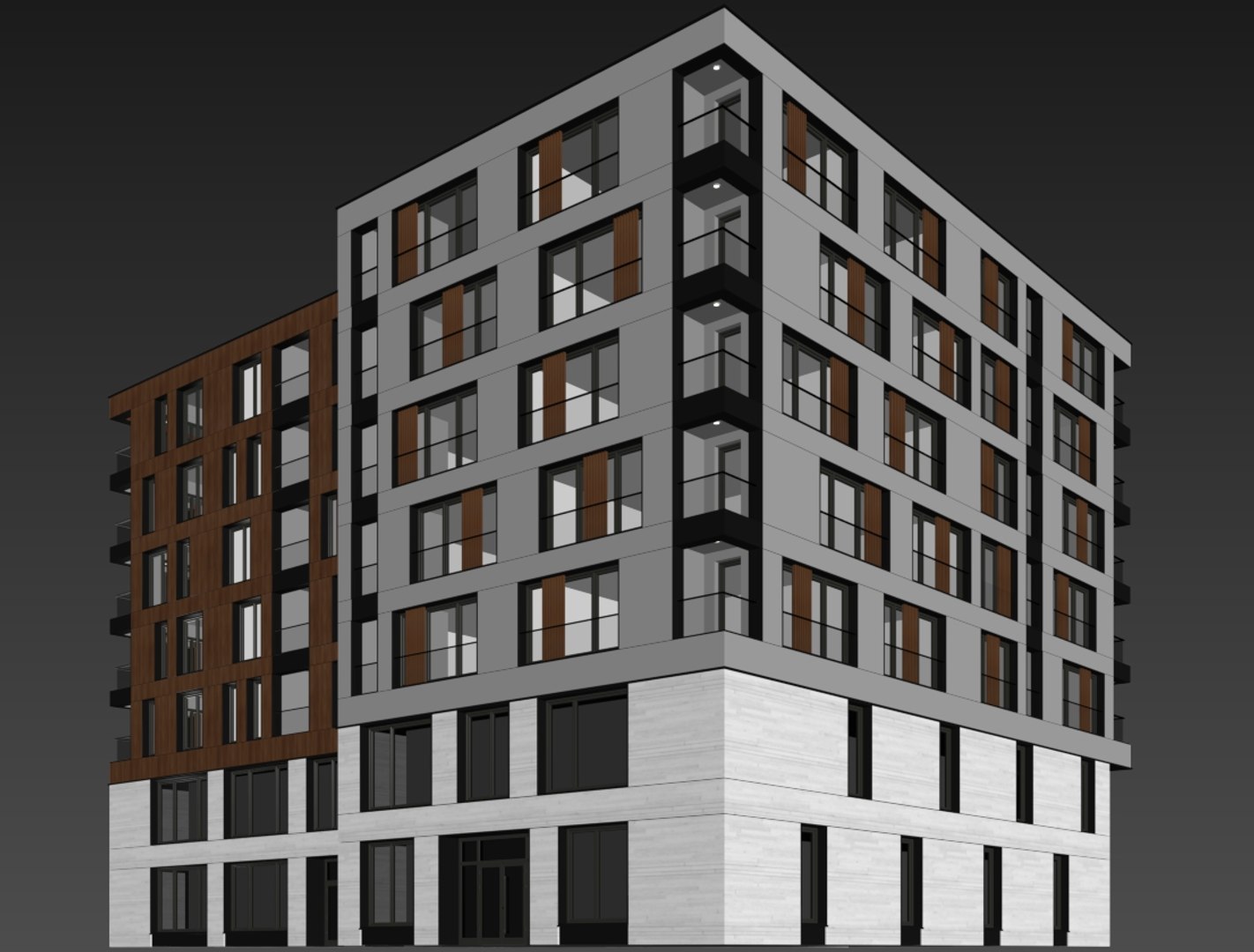 3D modern residential building model - TurboSquid 1444479