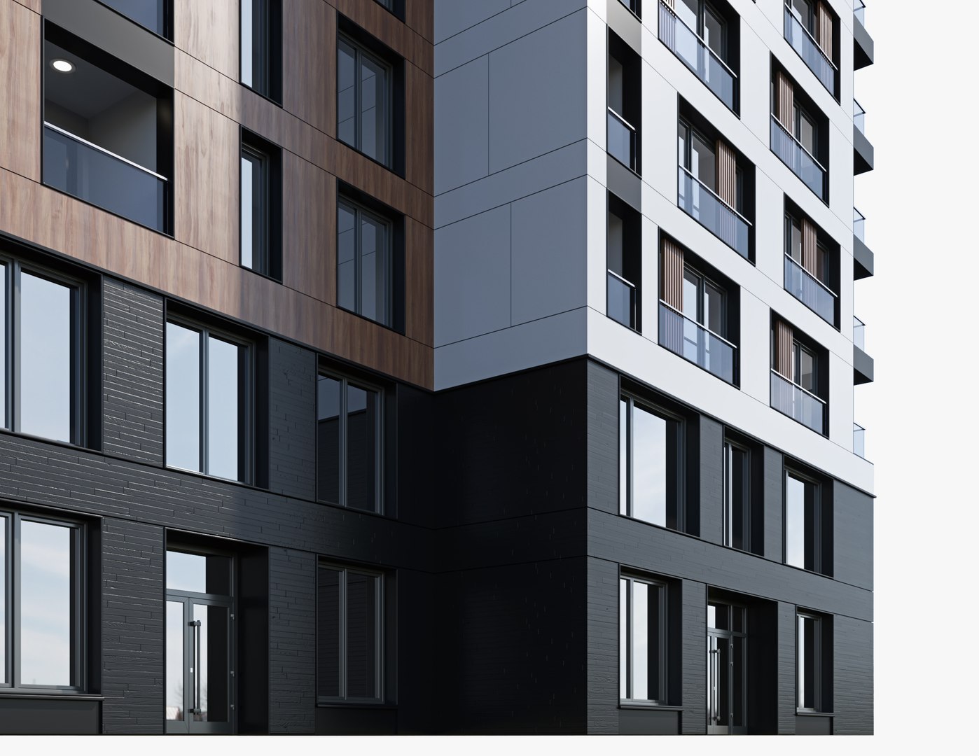3D modern residential building model - TurboSquid 1444479